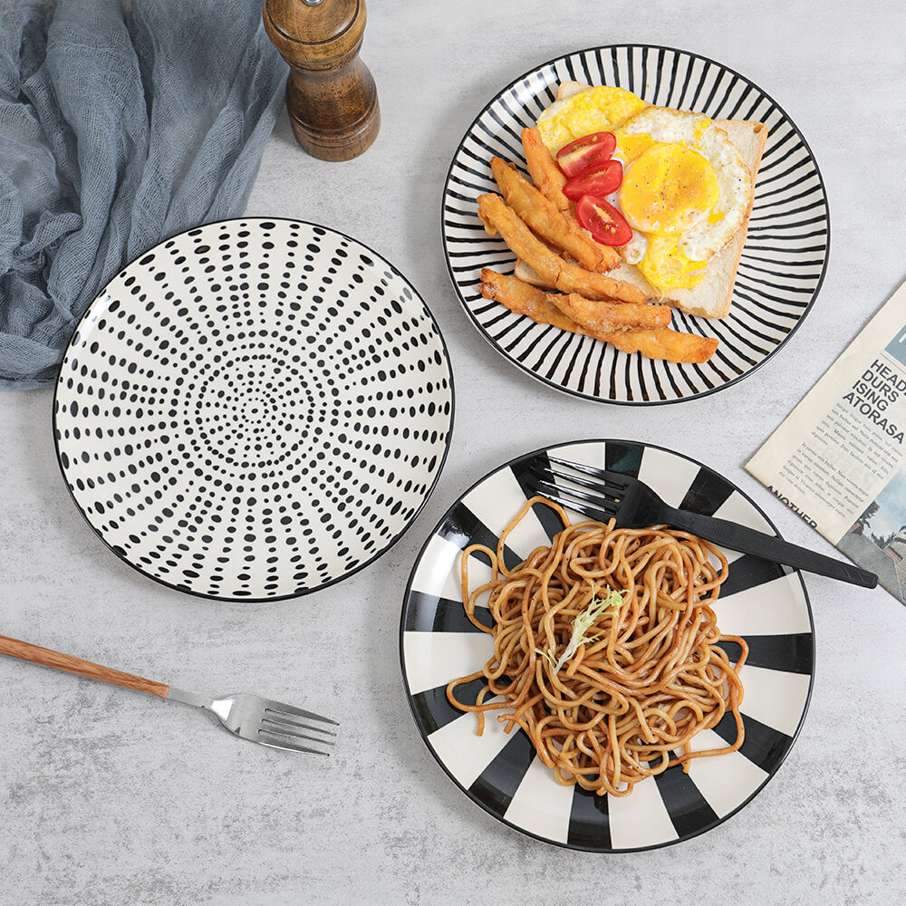 Porcelain Plate Set 8 Inch - Salad Plates | Dessert Appetizer Plates ...