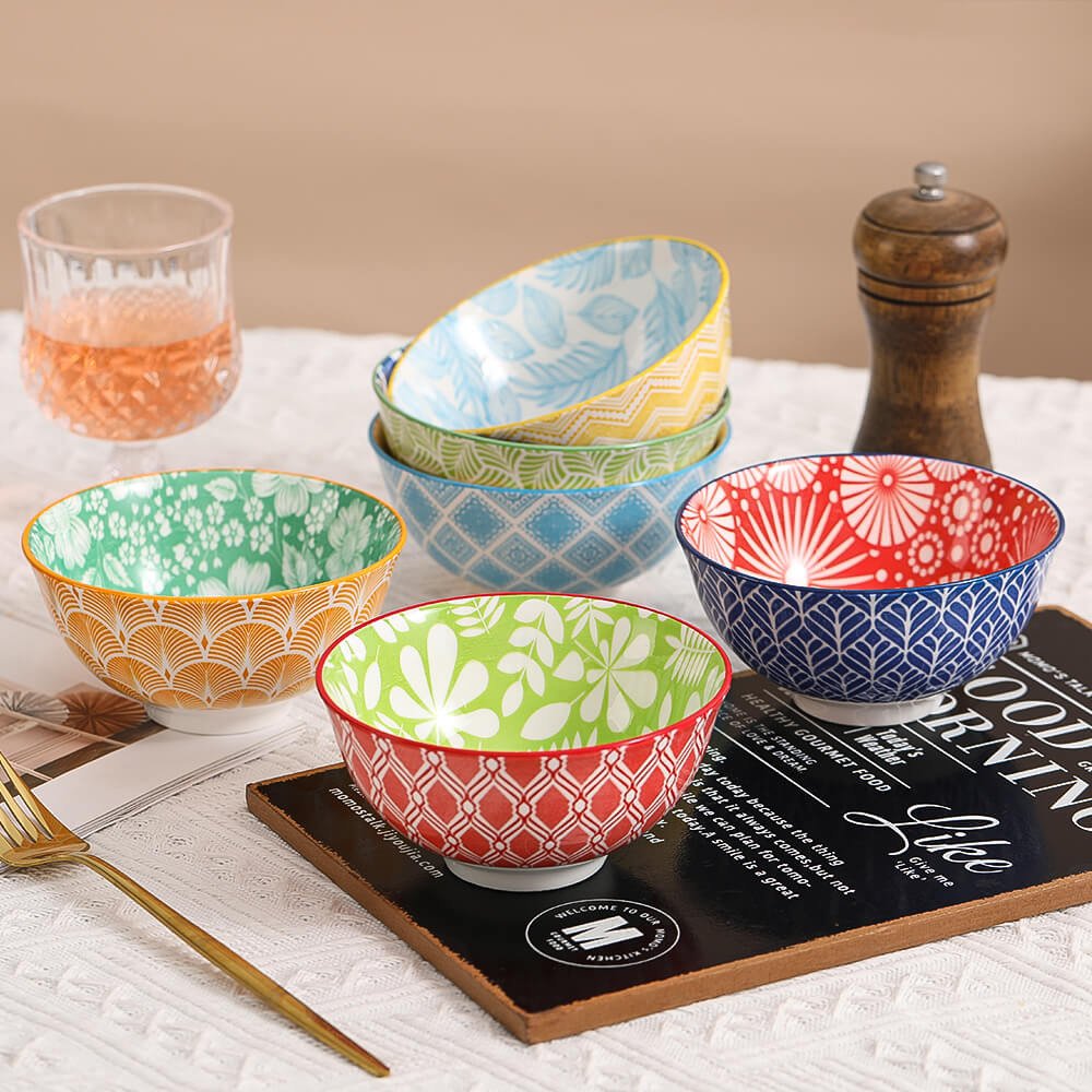 Ceramic Small Bowls - Colorful Bowl Set for Dessert | Rice | Soup ...