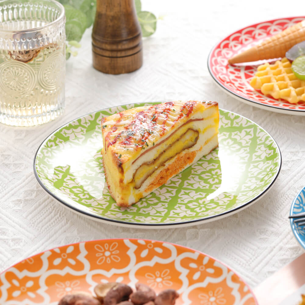 Colorful Porcelain Plate Set 8 Inch - Salad Dessert Appetizer Plates ...
